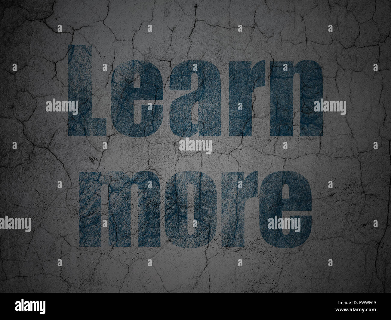 Learning concept: Learn More on grunge wall background Stock Photo - Alamy