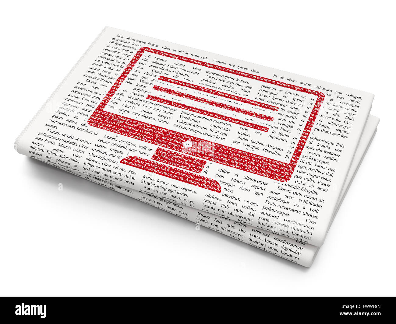 Web design concept: Monitor on Newspaper background Stock Photo - Alamy