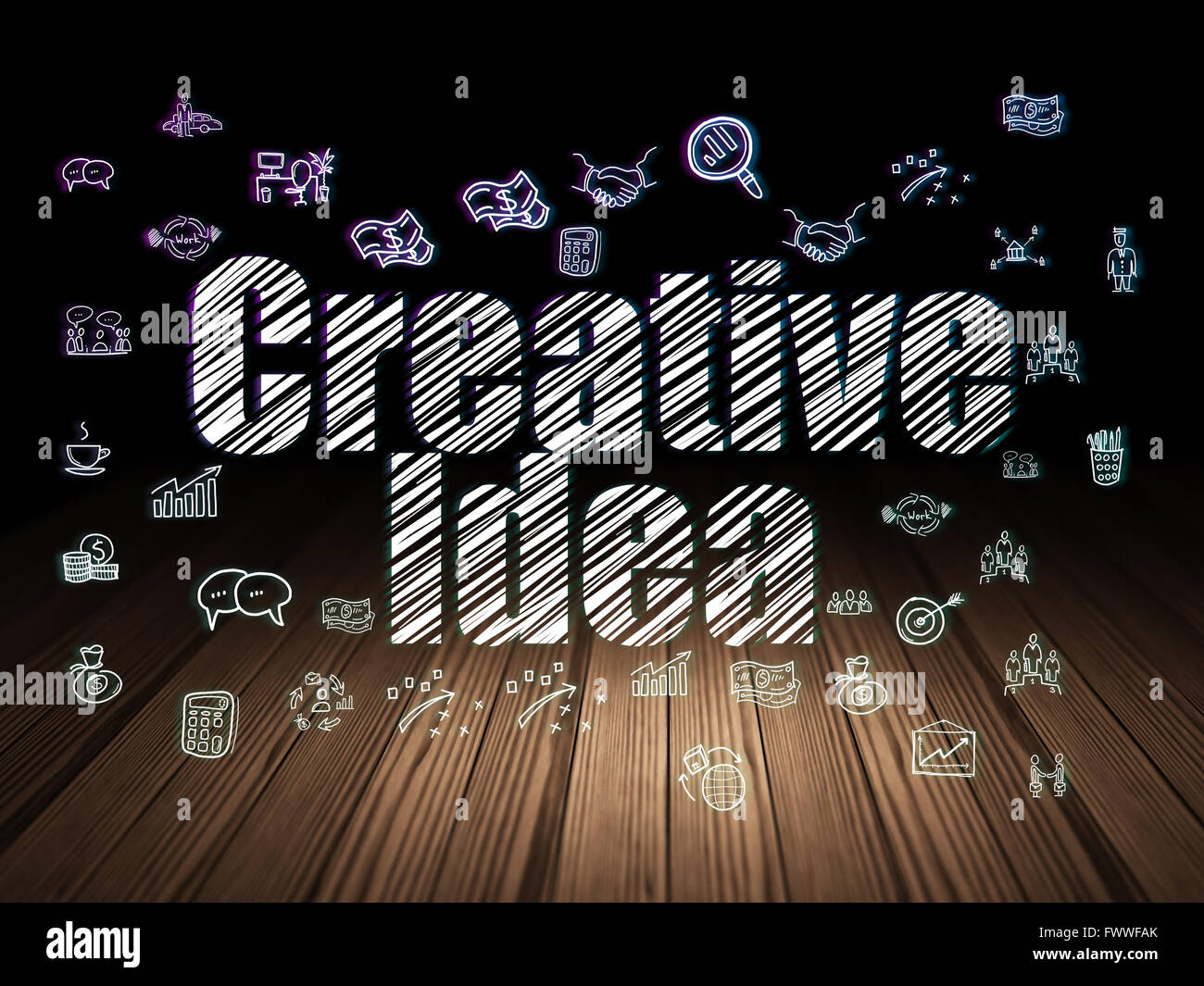 Finance concept: Creative Idea in grunge dark room Stock Photo - Alamy