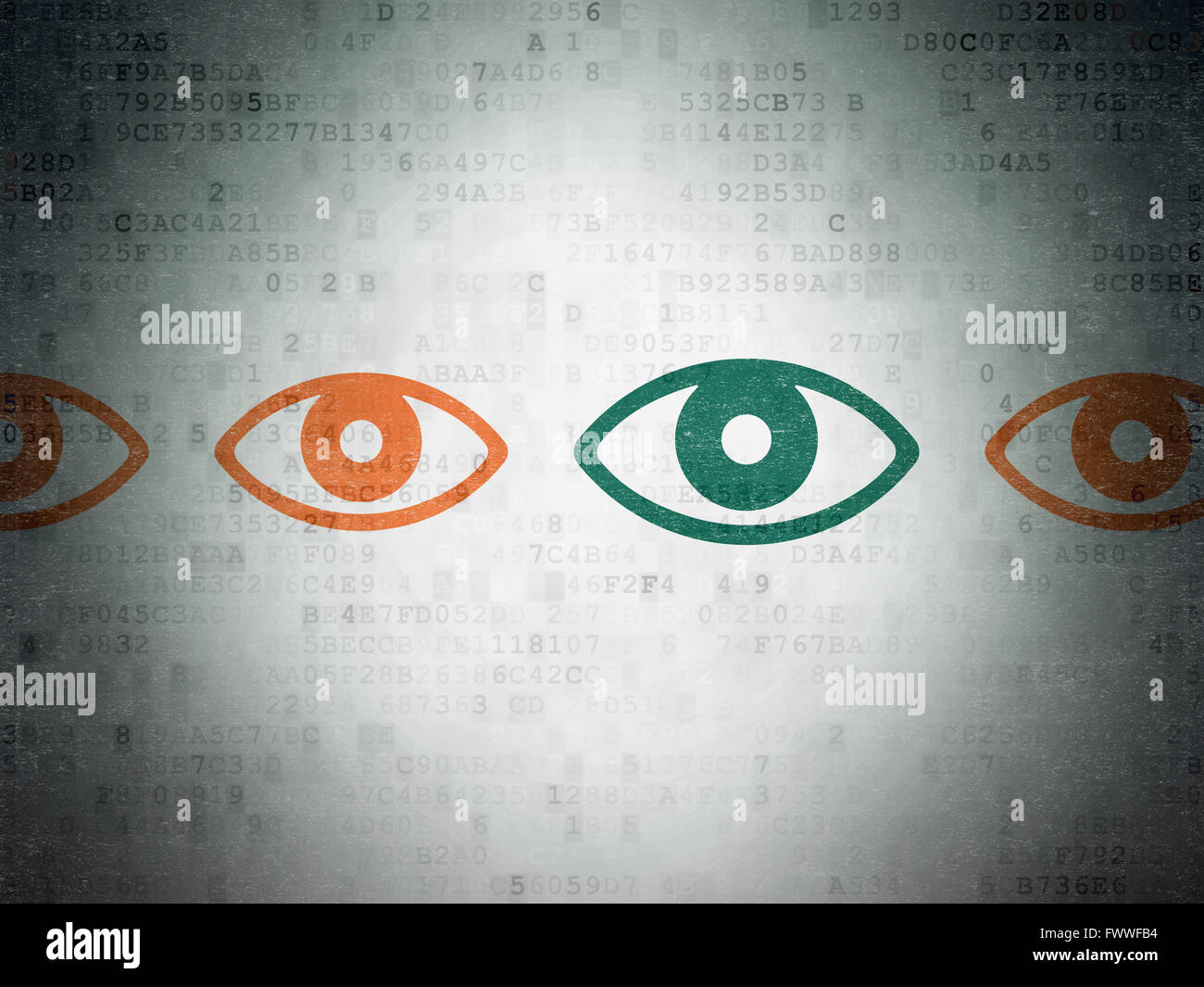 Privacy concept: eye icon on Digital Paper background Stock Photo - Alamy