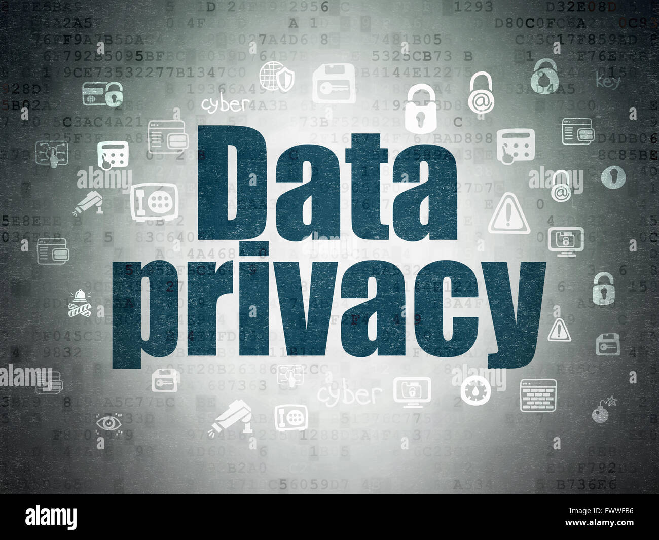 Security concept: Data Privacy on Digital Paper background Stock Photo ...