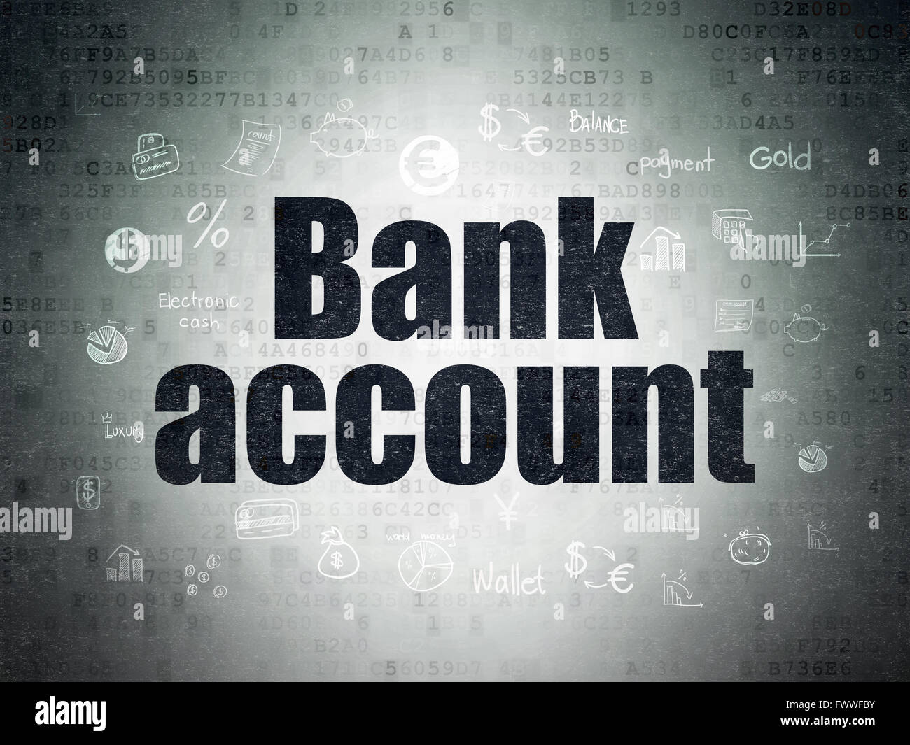 Money concept: Bank Account on Digital Paper background Stock Photo - Alamy