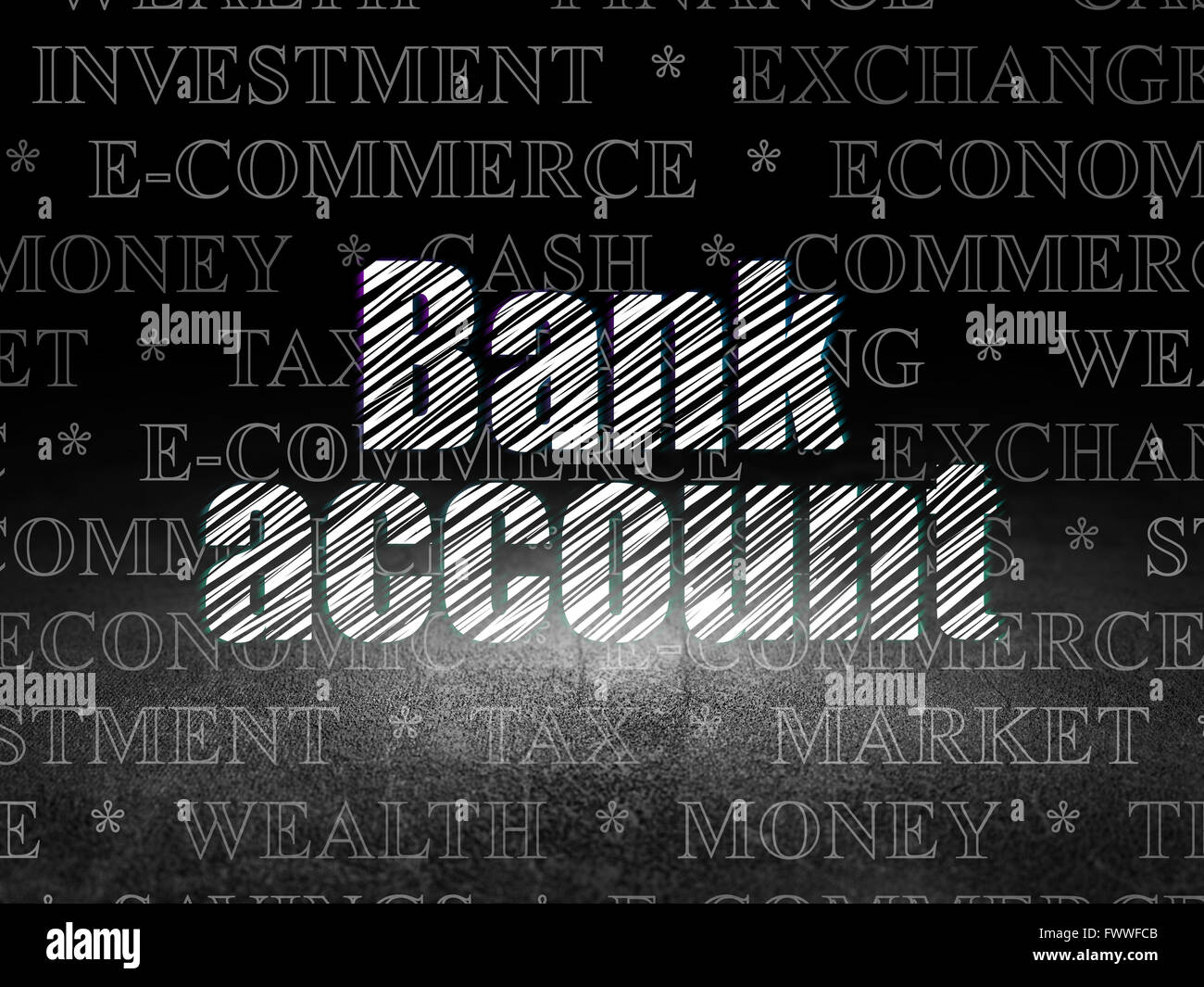 Money concept: Bank Account in grunge dark room Stock Photo - Alamy