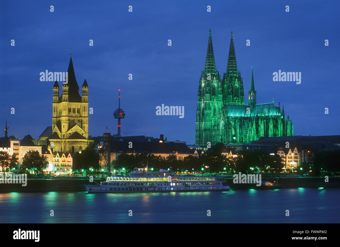 View of the Historic Center and the Cathedral of Cologne, Germany Stock ...