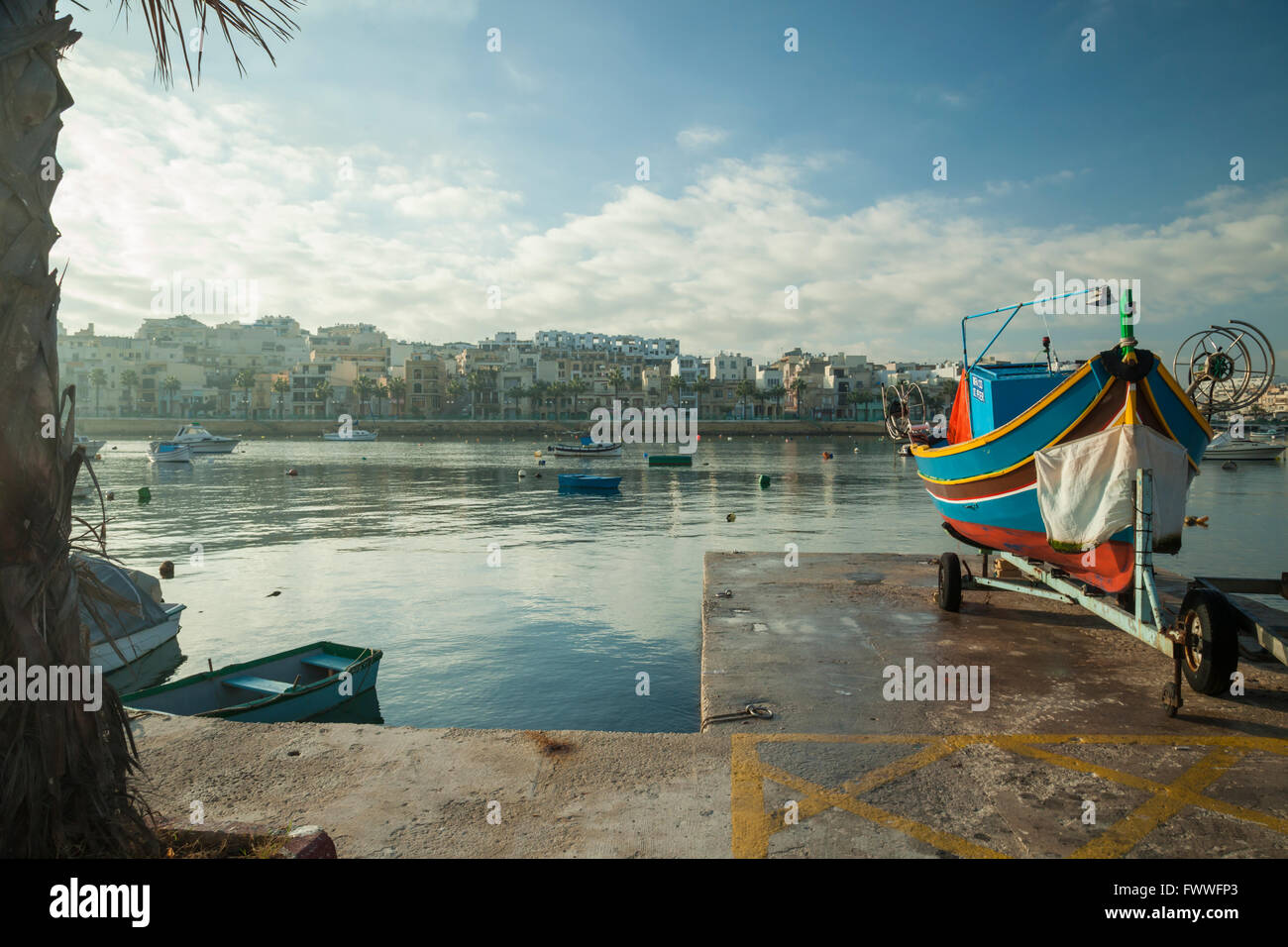 Marsaskala bay boats malta hi-res stock photography and images - Alamy