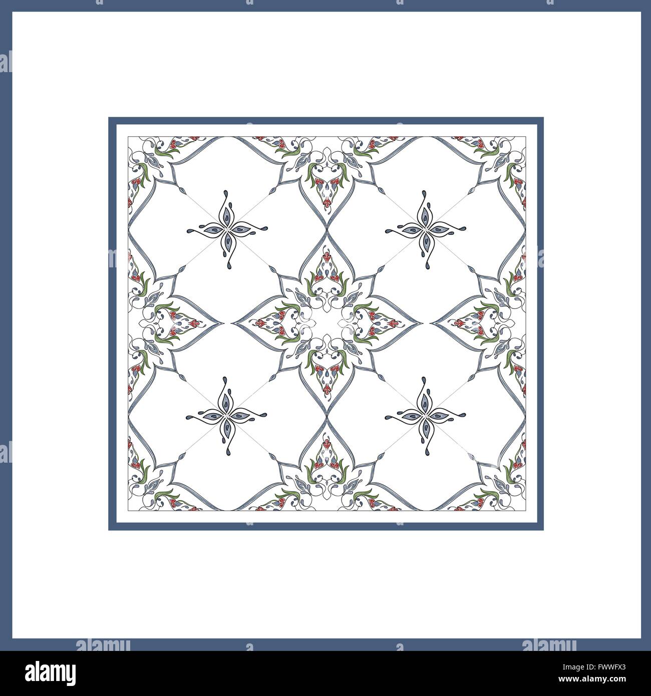 Blue mosque istanbul tiles Stock Vector Images - Alamy