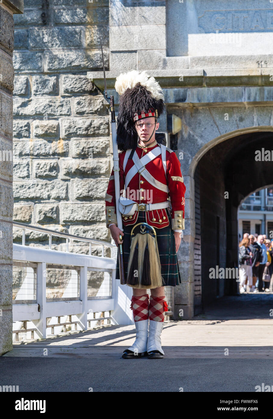 Traditional guard at Fort Halifax on Citadel Hill in Halifax, Nova ...