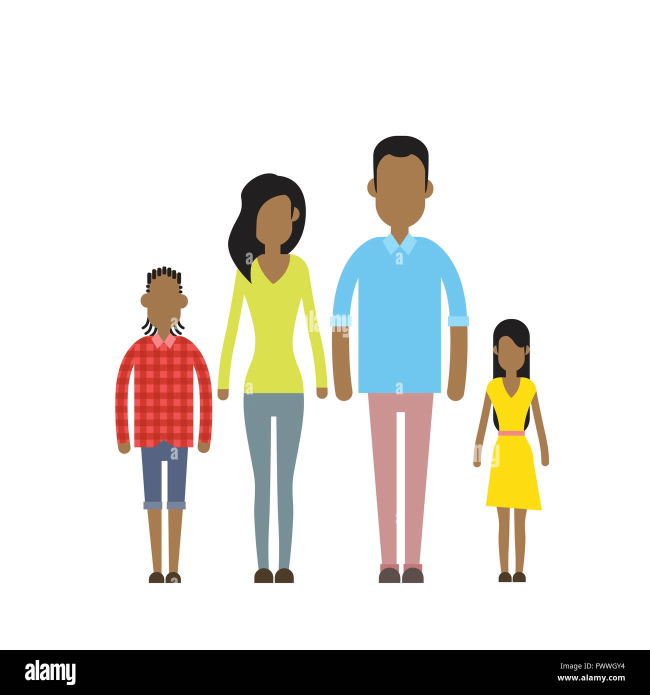 Cartoon Family Of Four