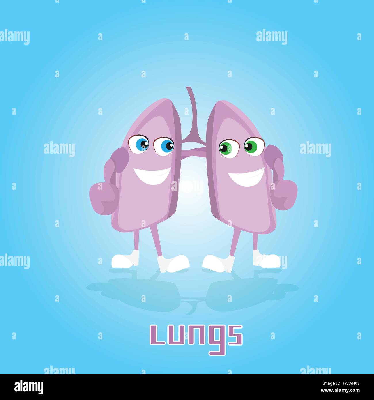 Lungs Smiling Cartoon Character Icon Banner Stock Vector Image & Art ...