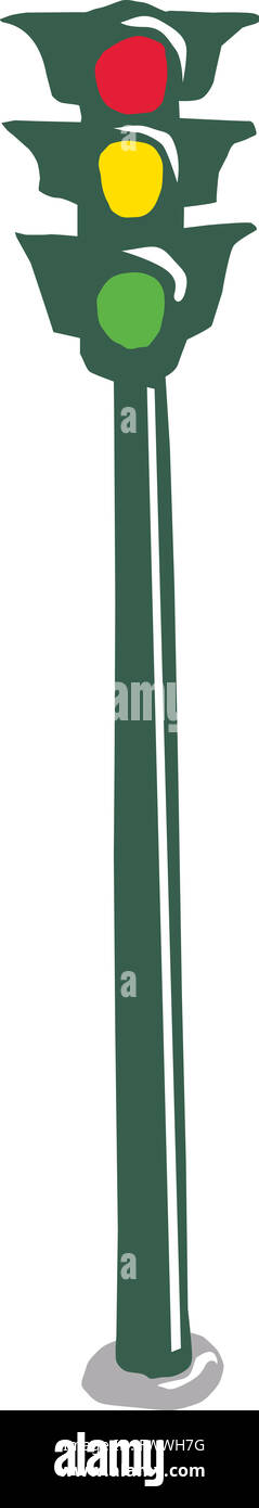 Isolated abstract stop light cartoon illustration over white background ...