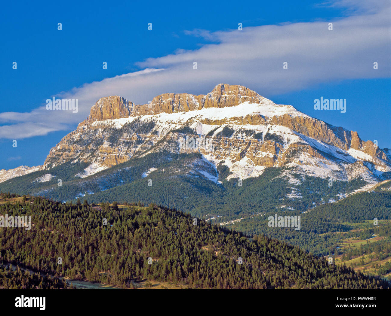 sawtooth ridge on the rocky mountain front near augusta, montana Stock ...