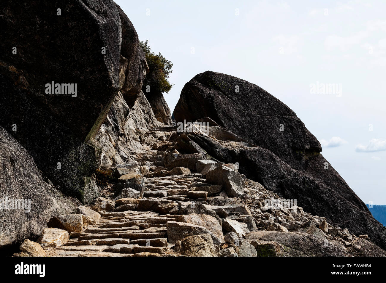 Trail Stone Staircase Carved Into Granite Rock Stock Photo - Alamy