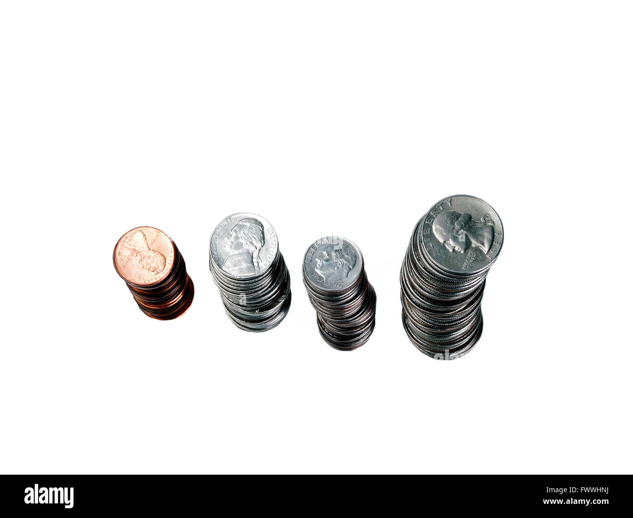 Penny stacks Cut Out Stock Images & Pictures - Alamy