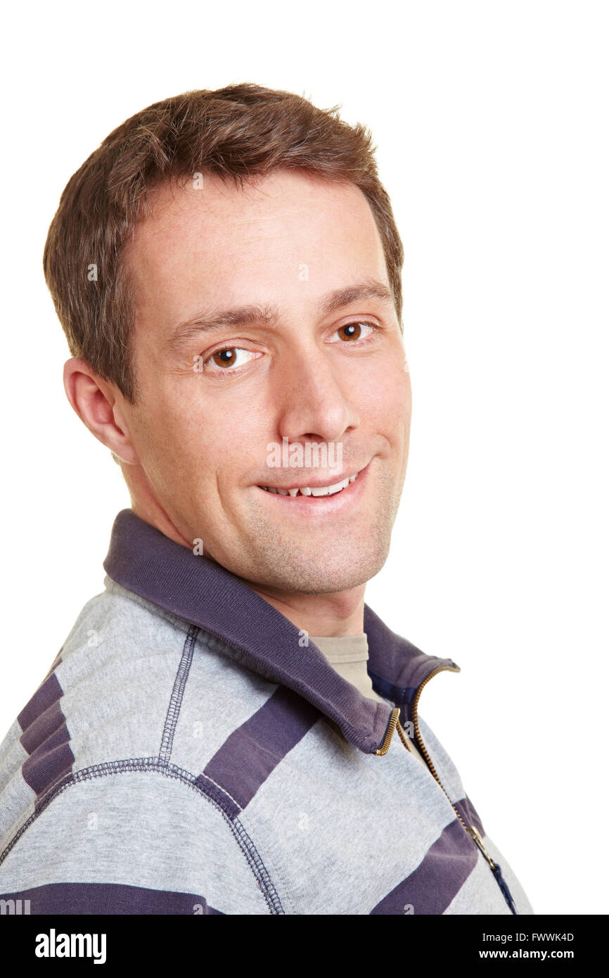 Happy confident man smiling into the camera Stock Photo - Alamy