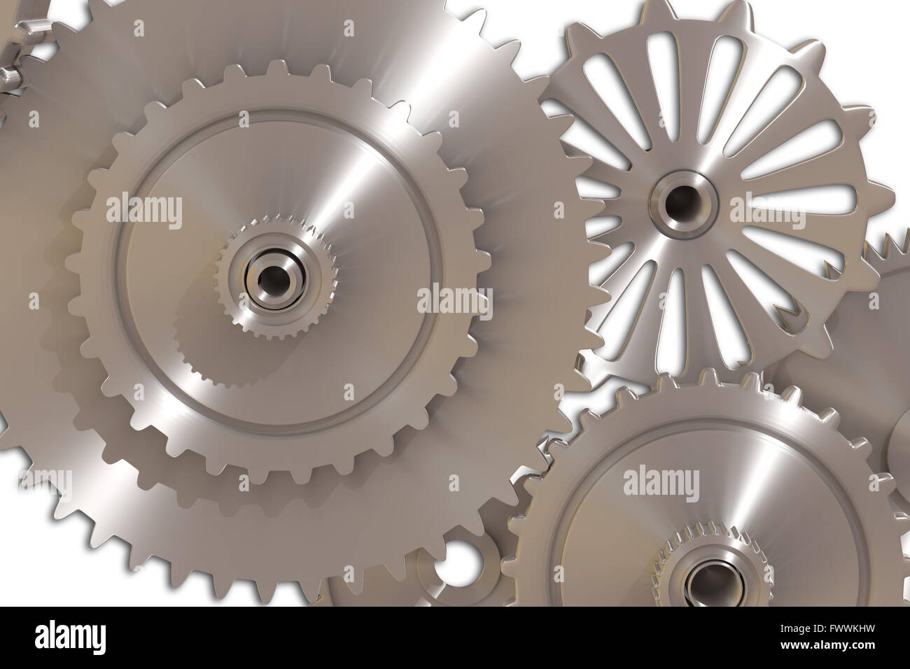 3d rendering metallic gear wheels in close-up Stock Photo - Alamy