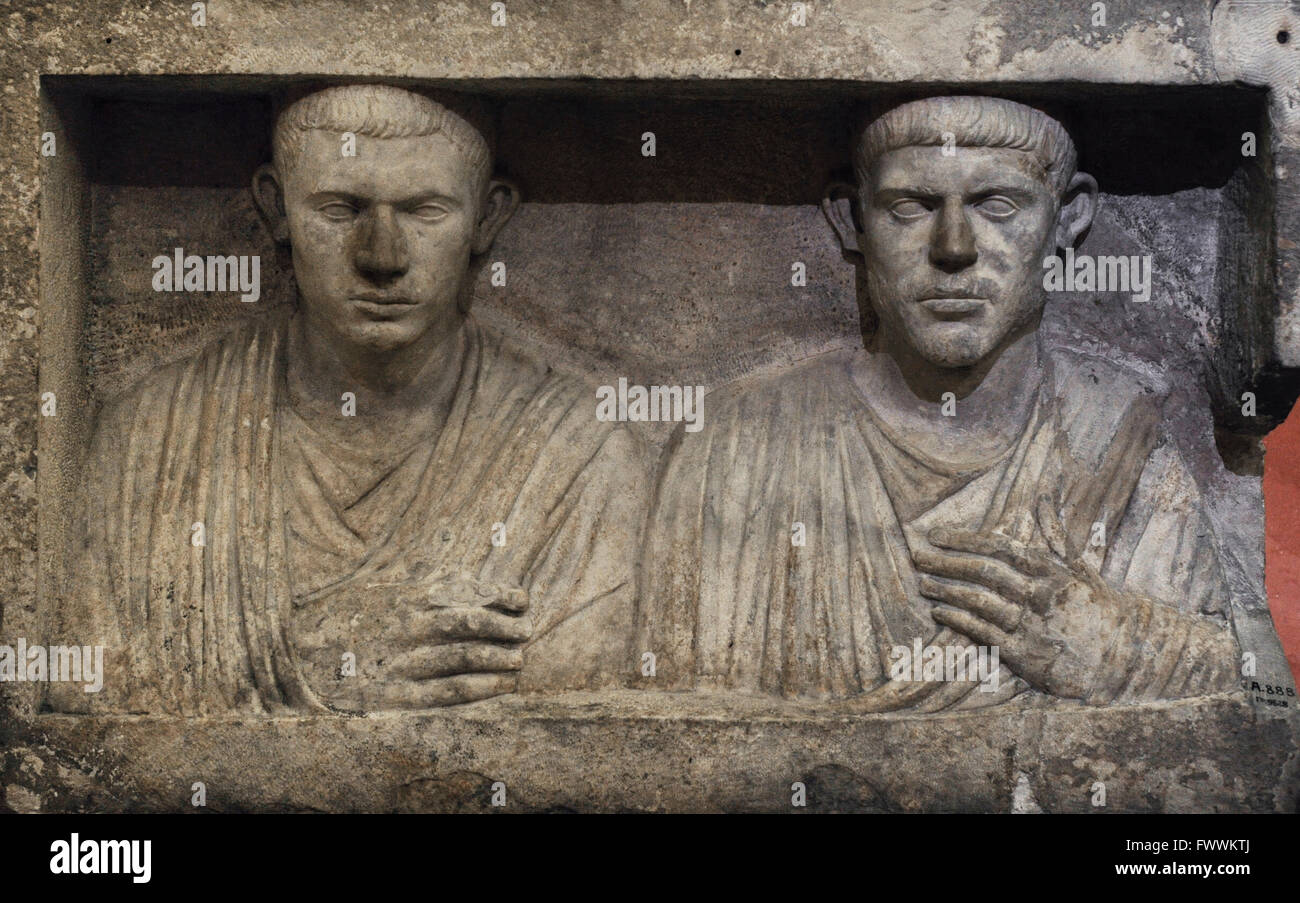 Sepulchral monument of two brothers. Second half of 1st century BC ...