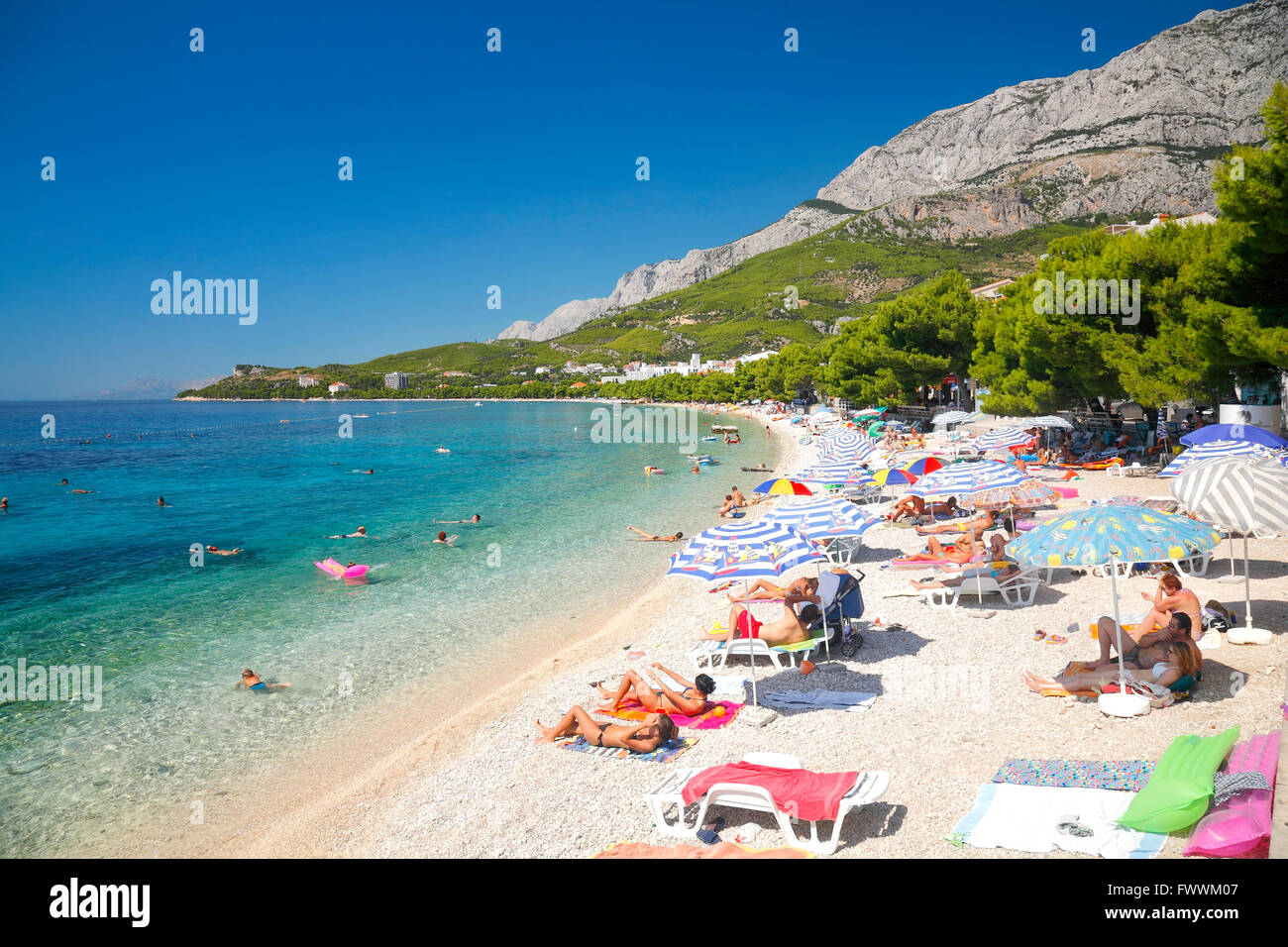 Beach in Makarska Riviera, Tucepi - Croatia Stock Photo: 101982727 - Alamy