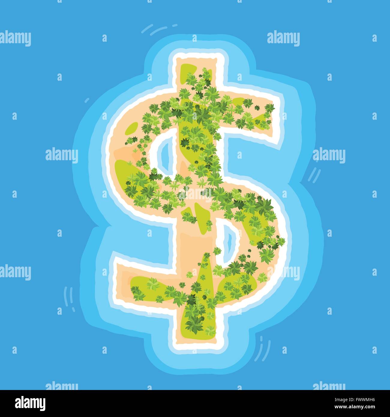 Offshore palm beach Stock Vector Images - Alamy