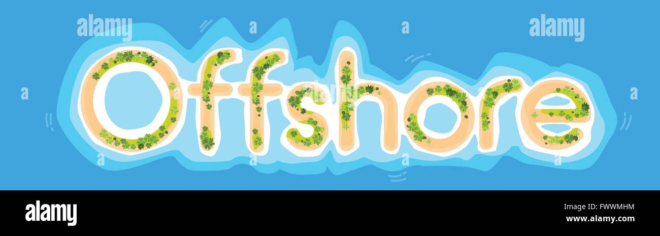Offshore Island Top View Letters Shape Beach Palm Tree Ocean Stock ...