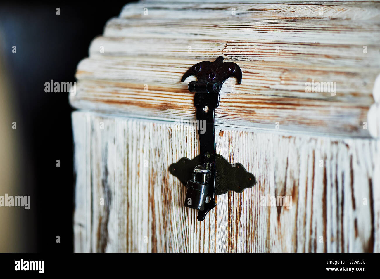 Old castle on wooden chest. The plan Stock Photo - Alamy