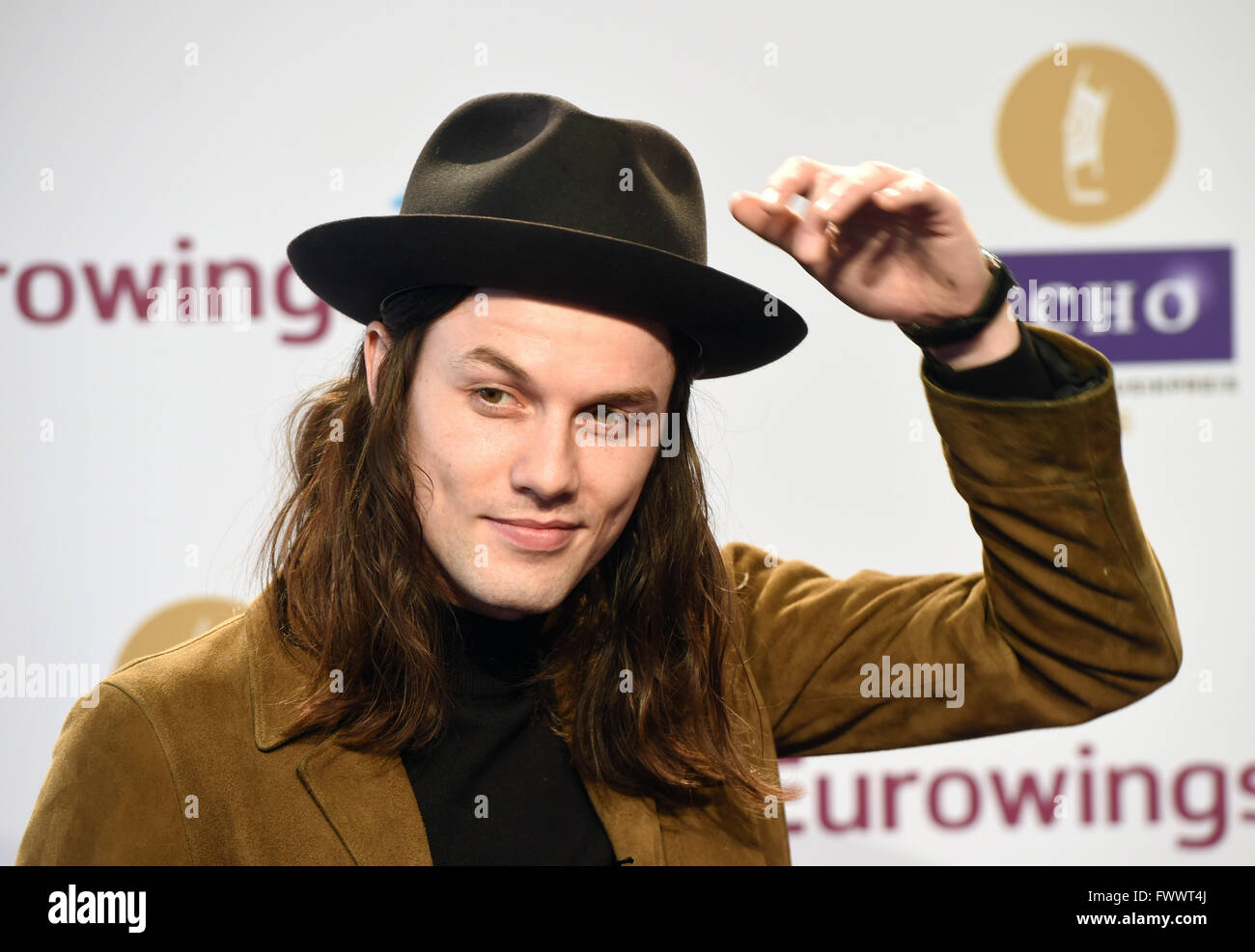Berlin, Germany. 07th Apr, 2016. British singer James Bay arrives to ...