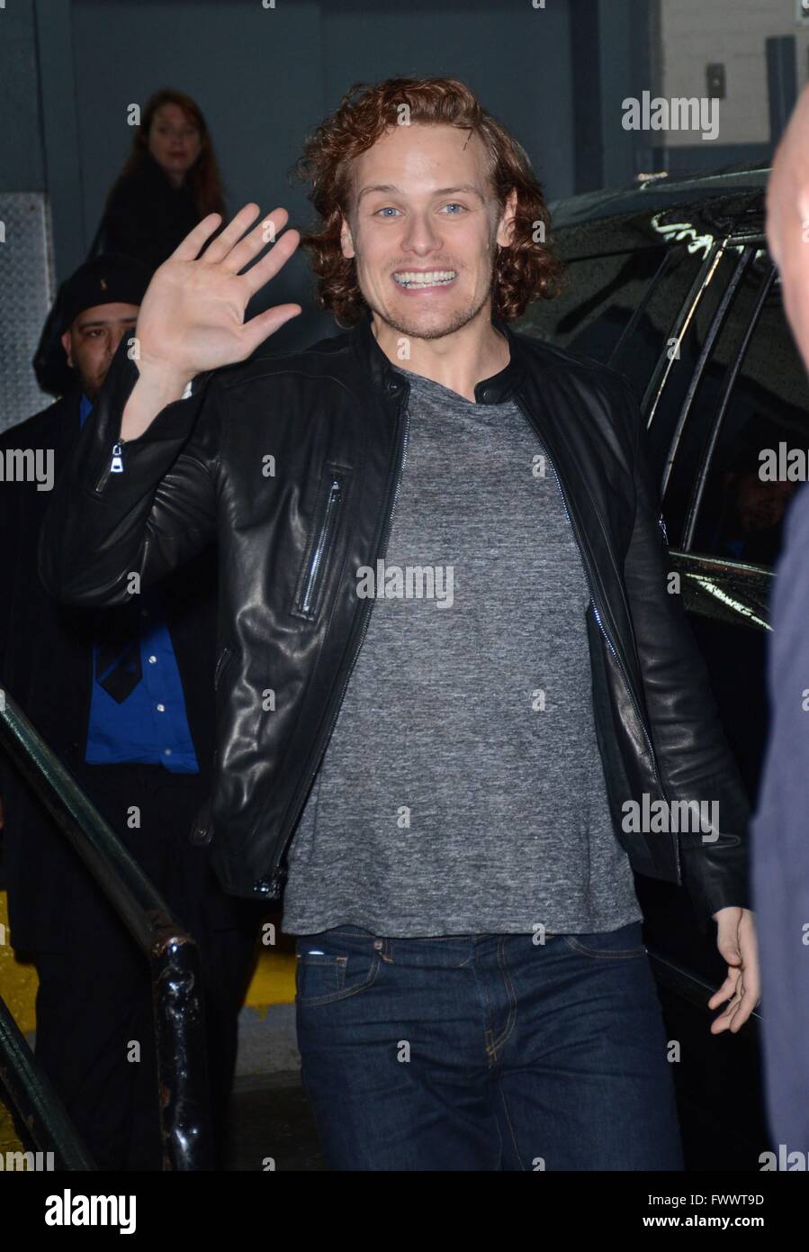 New York, NY, USA. 7th Apr, 2016. Sam Heughan out and about for ...