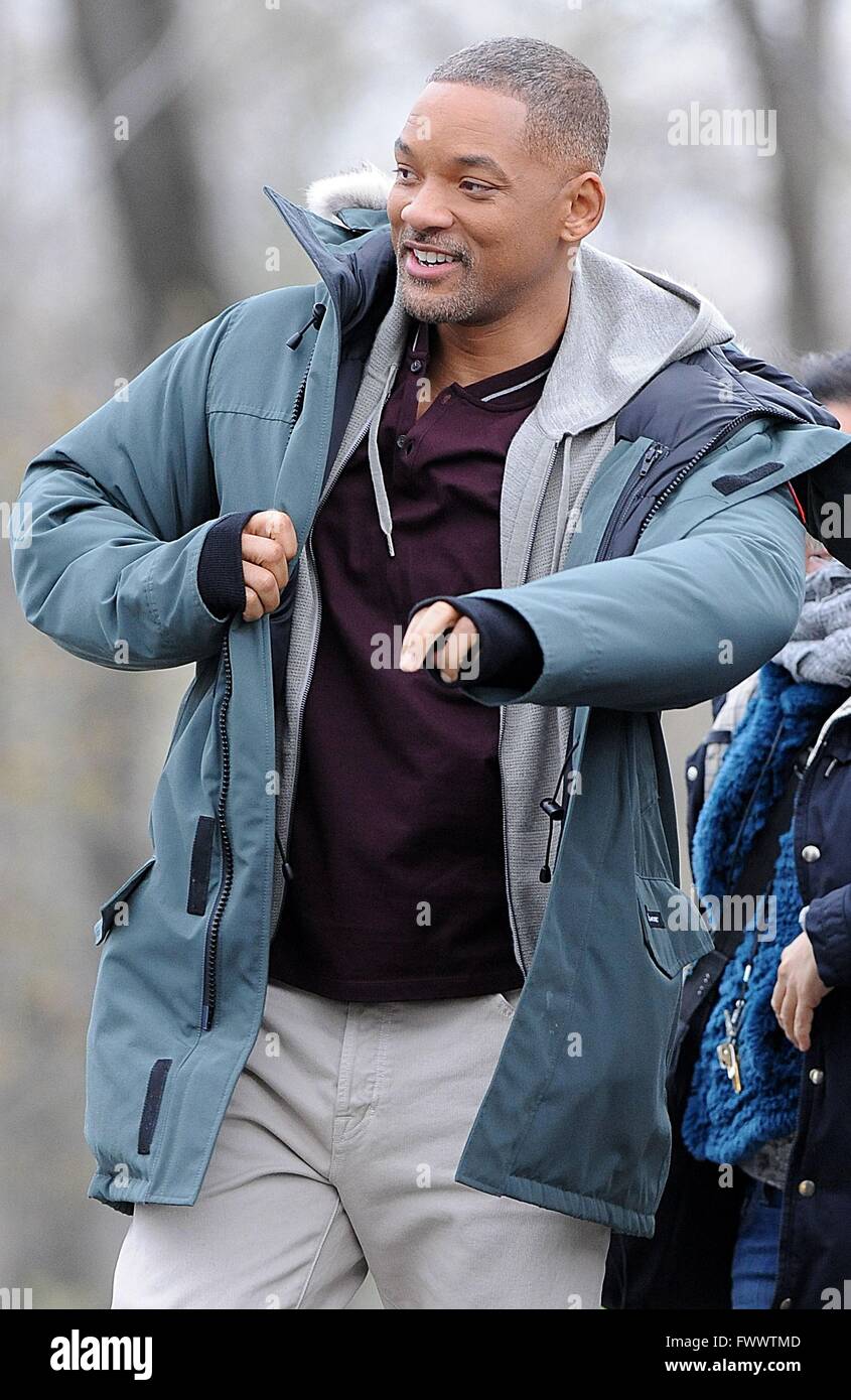 New York, NY, USA. 6th Apr, 2016. Will Smith on location for COLLATERAL ...