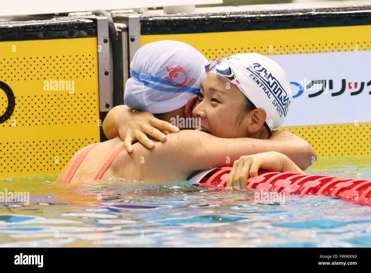 Tokyo, Japan. 7th Apr, 2016. (L-R) Runa Imai, Miho Teramura Swimming ...