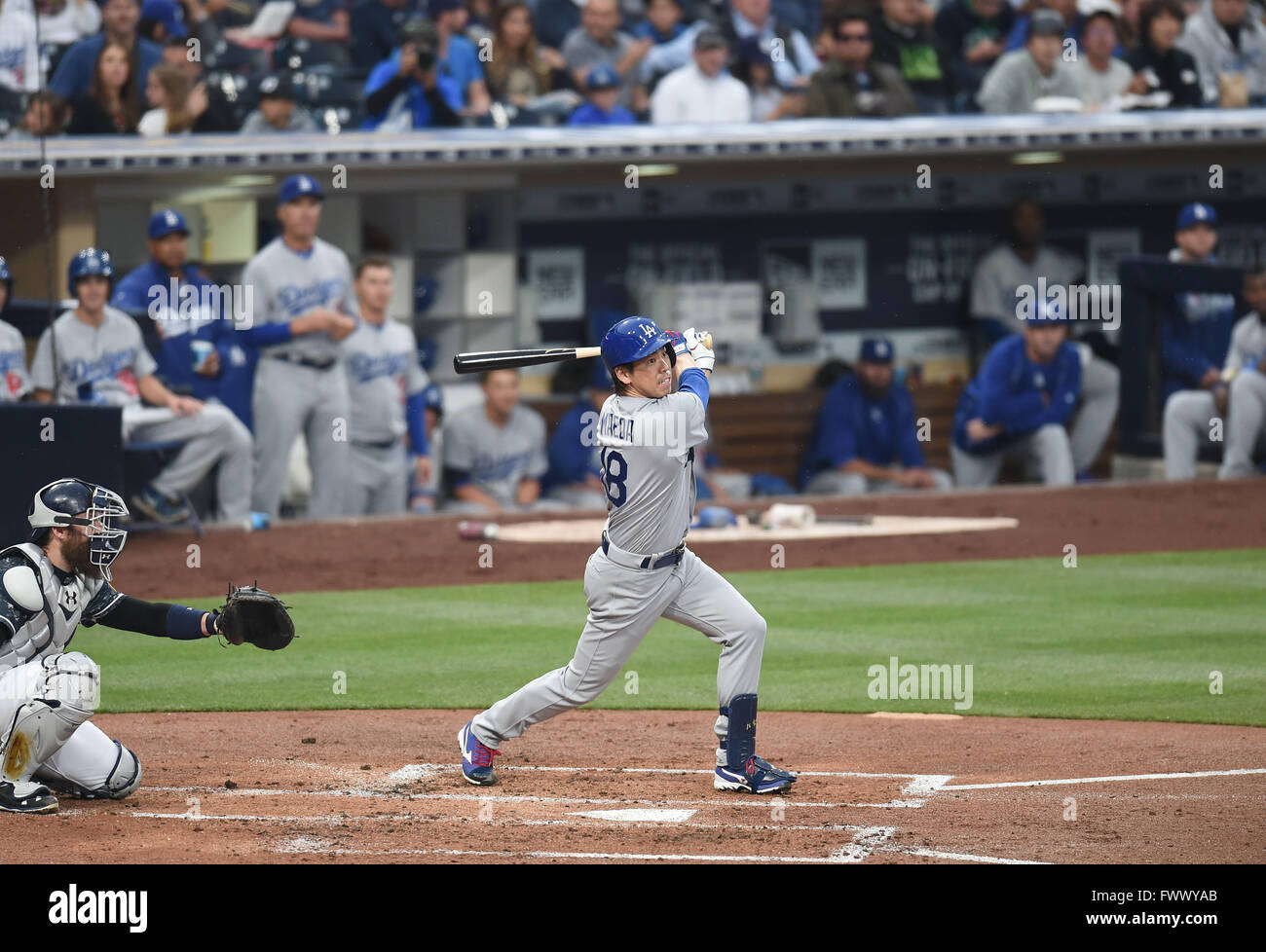 San Diego, California, USA. 6th Apr, 2016. Kenta Maeda (Dodgers) MLB ...