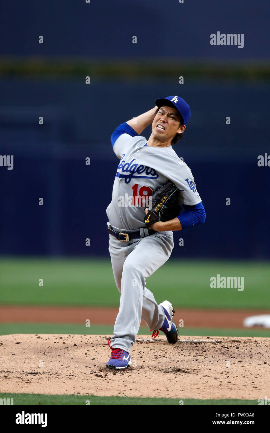 San Diego, California, USA. Maeda made his Major League debut. 6th Apr ...