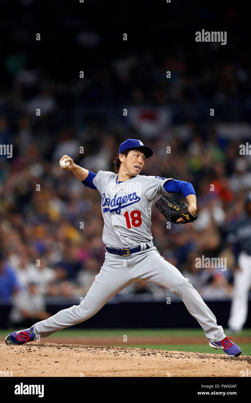 San Diego, California, USA. Maeda made his Major League debut. 6th Apr ...