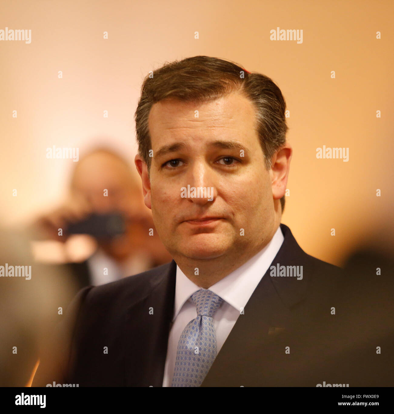 New York City, United States. 07th Apr, 2016. Candidate Cruz arrives at ...