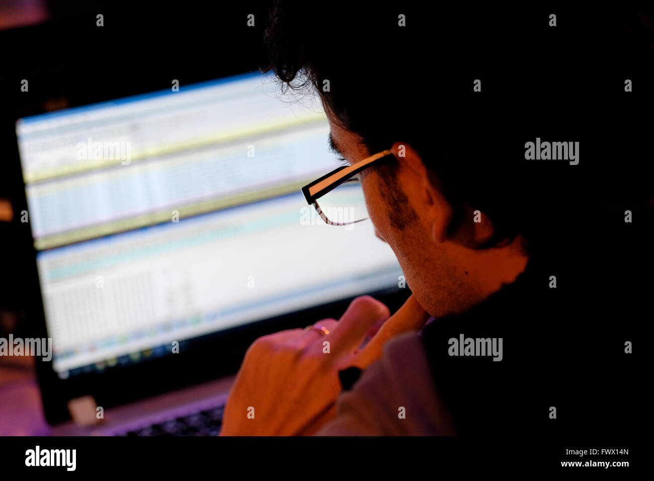 Israel - Jerusalem 7th April : Young Israeli using a laptop computer ...