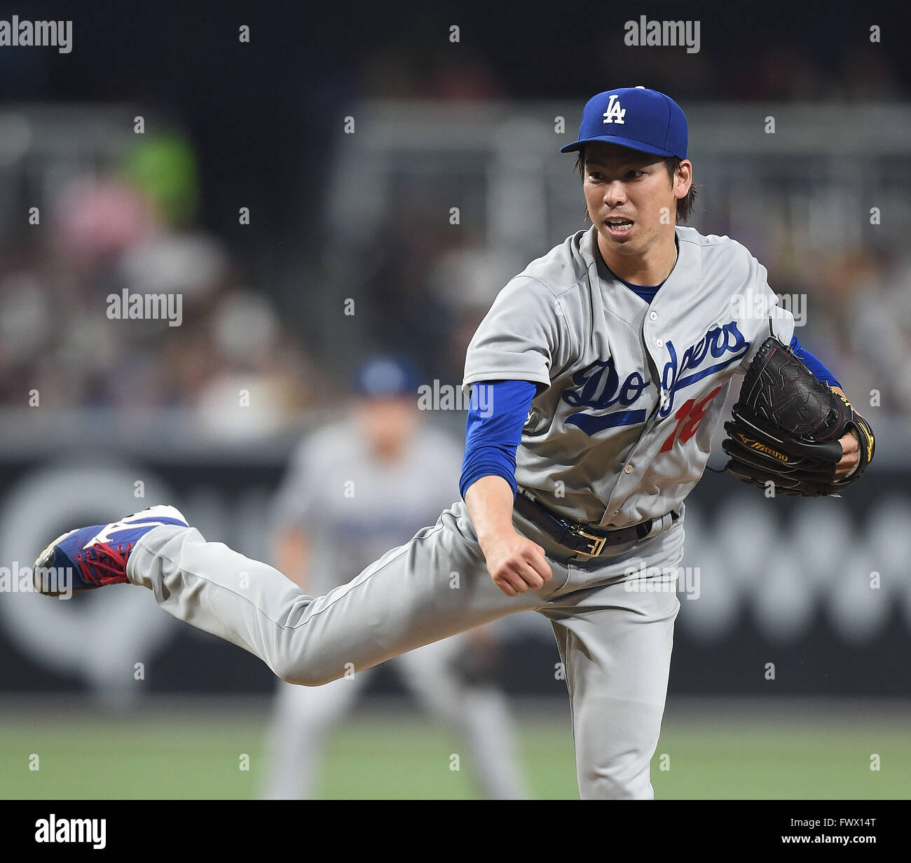 San Diego, California, USA. 6th Apr, 2016. Kenta Maeda (Dodgers) MLB ...