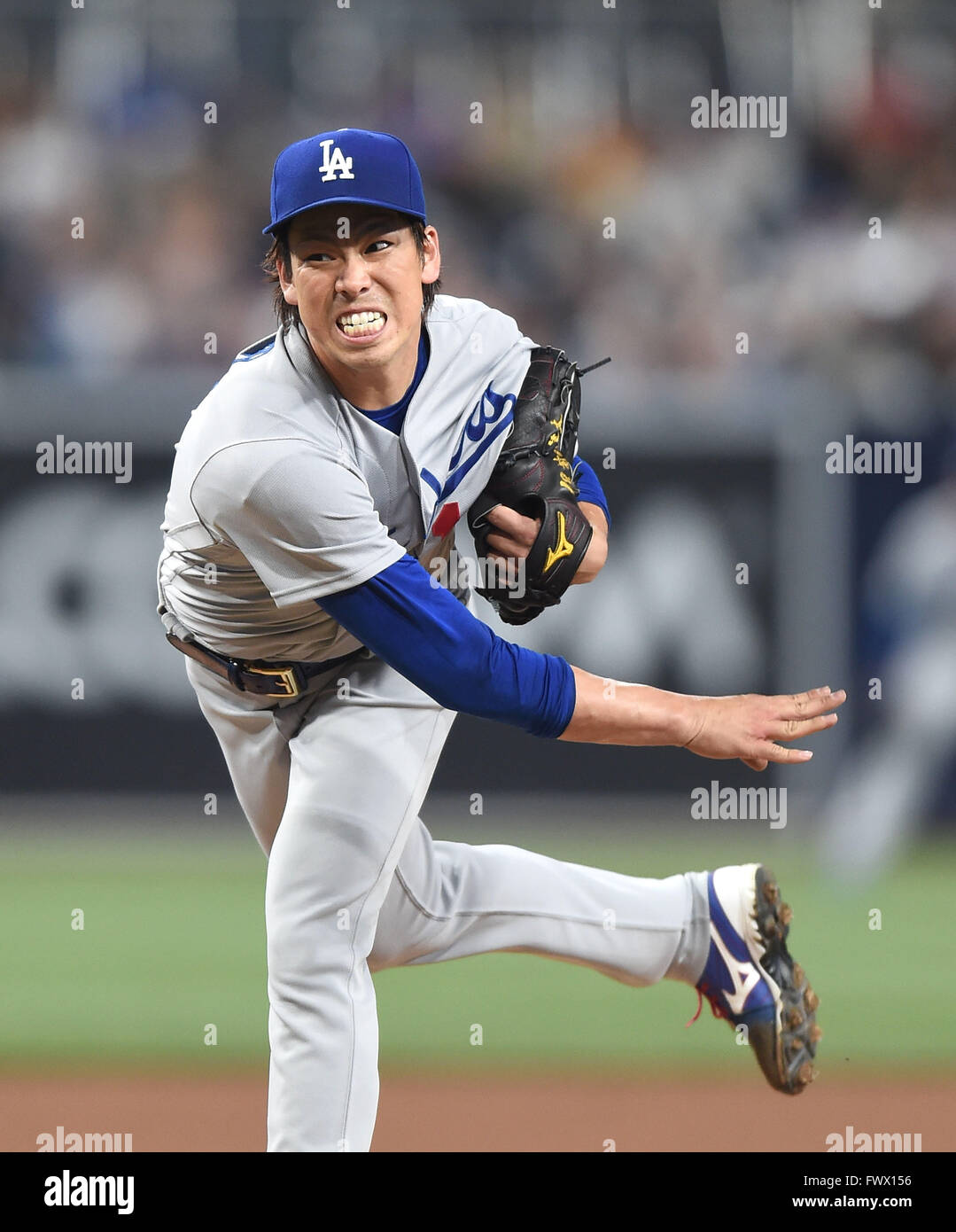 San Diego, California, USA. 6th Apr, 2016. Kenta Maeda (Dodgers) MLB ...