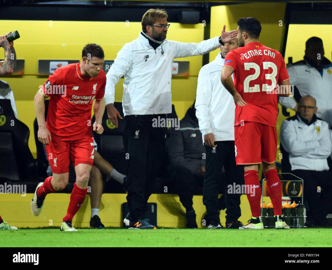 Dortmund, Germany. 07th Apr, 2016. Liverpool's head coach Juergen Klopp ...