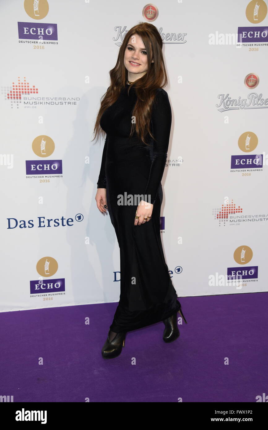 Elisa Schmidt / arrival red carpet at the 25. Echo Award 2016 on April ...