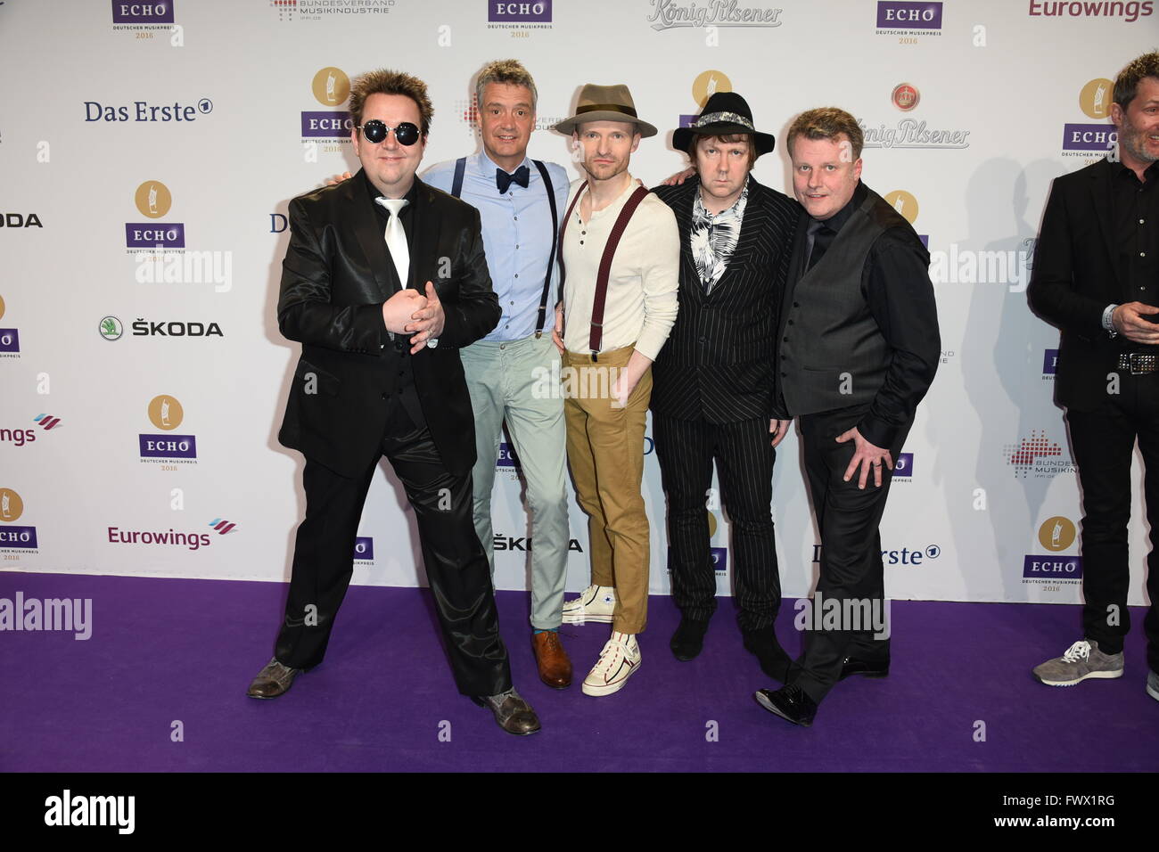 Die Prinzen /arrival red carpet at the 25. Echo Award 2016 on April 7 ...