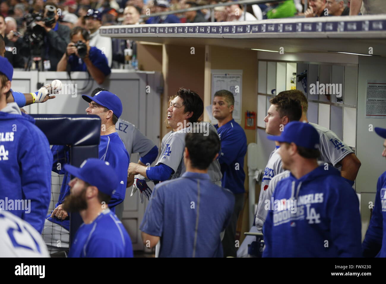 San Diego, California, USA. 6th Apr, 2016. Kenta Maeda (Dodgers) MLB ...