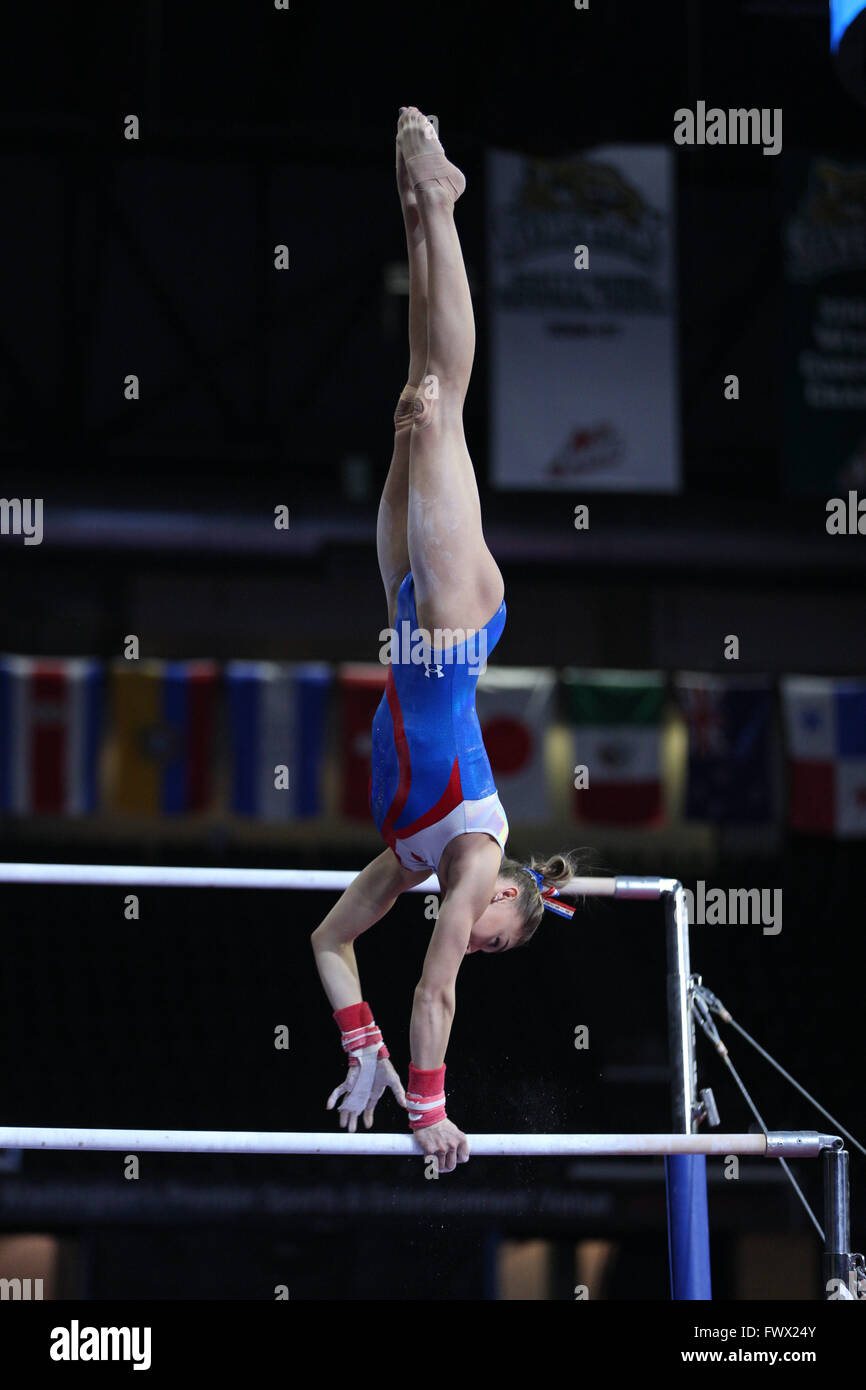 Everett Washington Usa 7th Apr 2016 Gymnast Ashton Locklear Trains