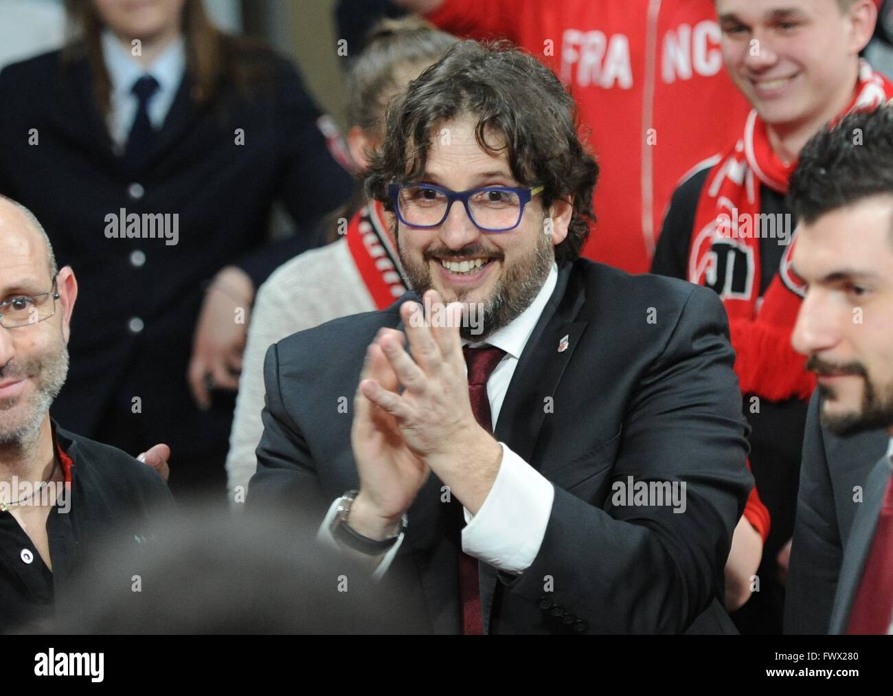 Bamberg, Germany. 07th Apr, 2016. Brose Baskets Bamberg's head coach ...