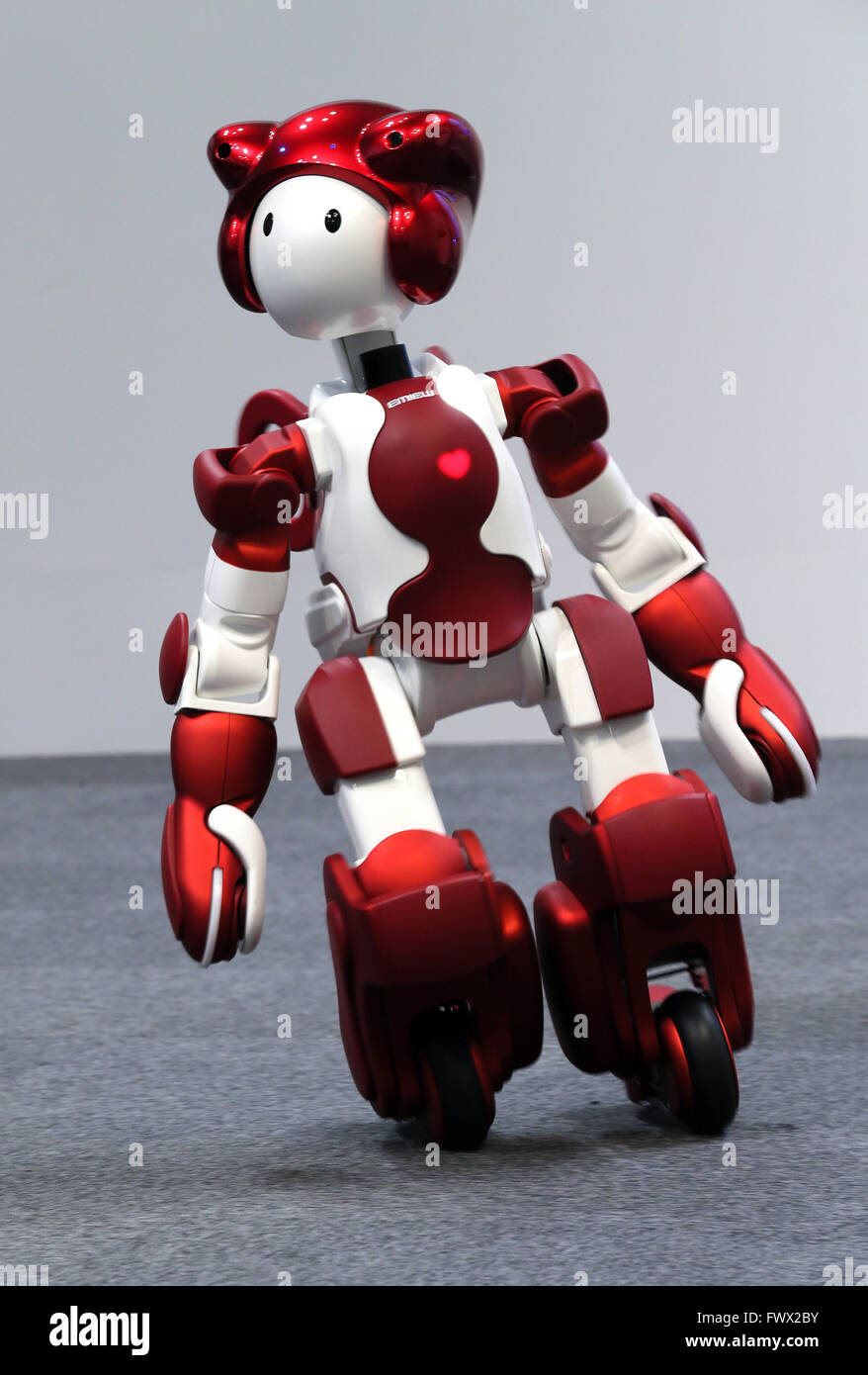 Tokyo, Japan. 8th Apr, 2016. Japanese electronics giant Hitachi unveils ...