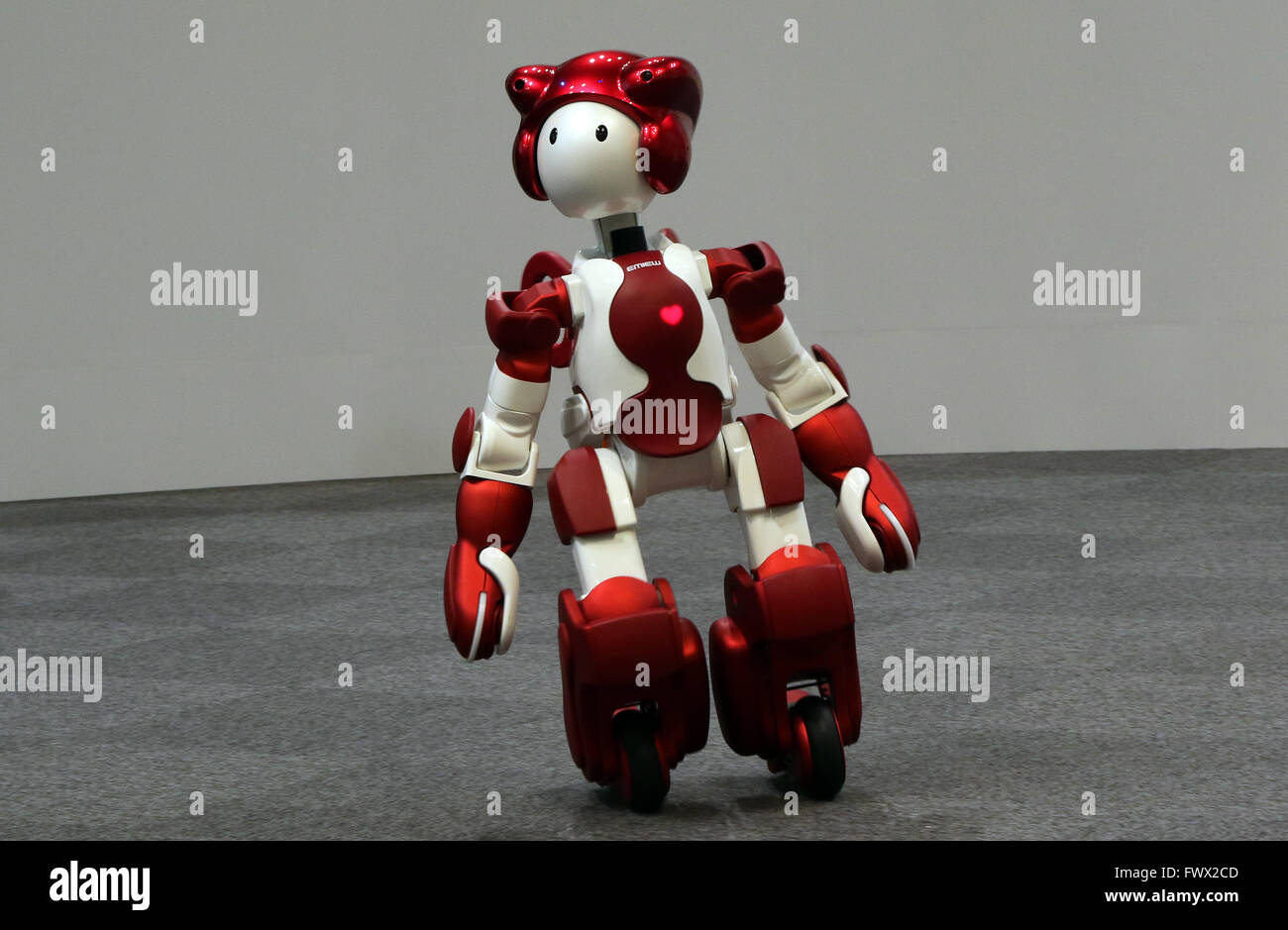 Tokyo, Japan. 8th Apr, 2016. Japanese electronics giant Hitachi unveils ...