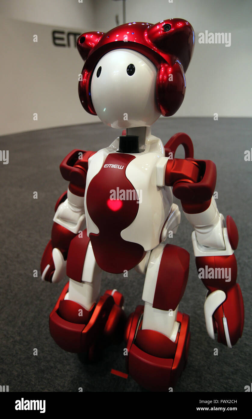 Tokyo, Japan. 8th Apr, 2016. Japanese electronics giant Hitachi unveils ...