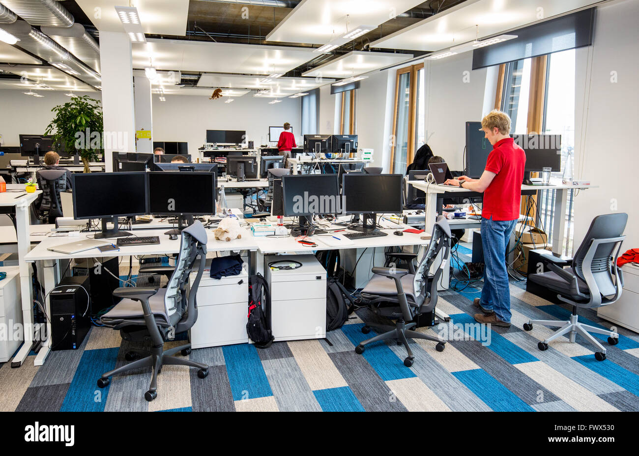 Munich, Germany. 08th Apr, 2016. A view of offices during a press tour ...