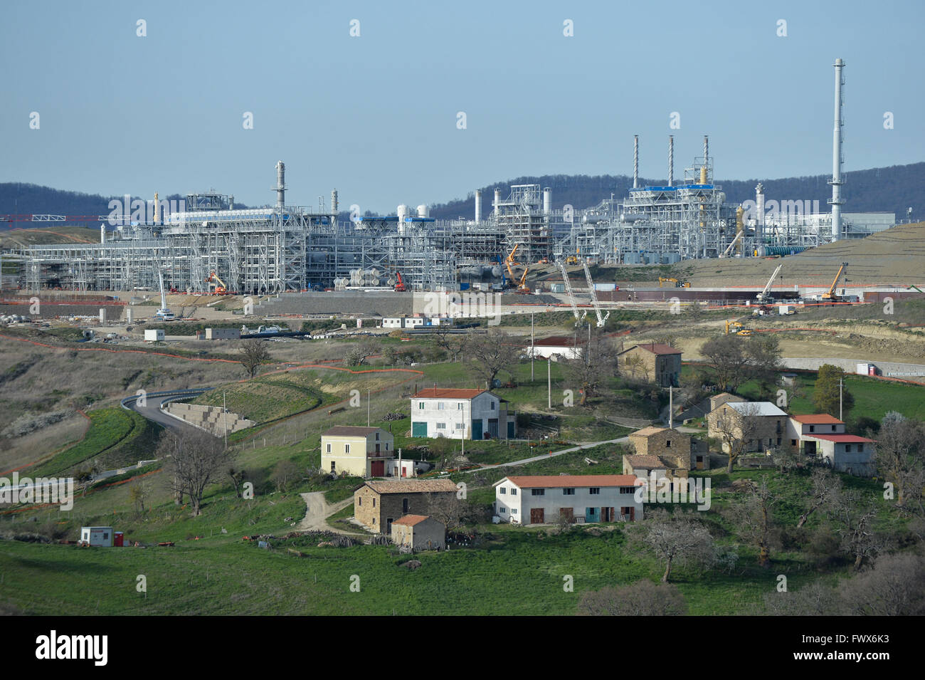 Italy. 03rd Apr, 2016. A new plant under construction of the Tempa ...