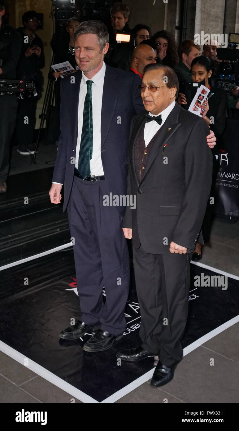 London,England,UK : 8th April 2016 : Zac Goldsmith attend the The Asian ...