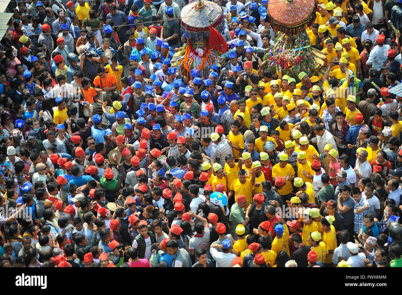 Kathmandu, Nepal. 08th Apr, 2016. Devotees participated on Pahchare ...