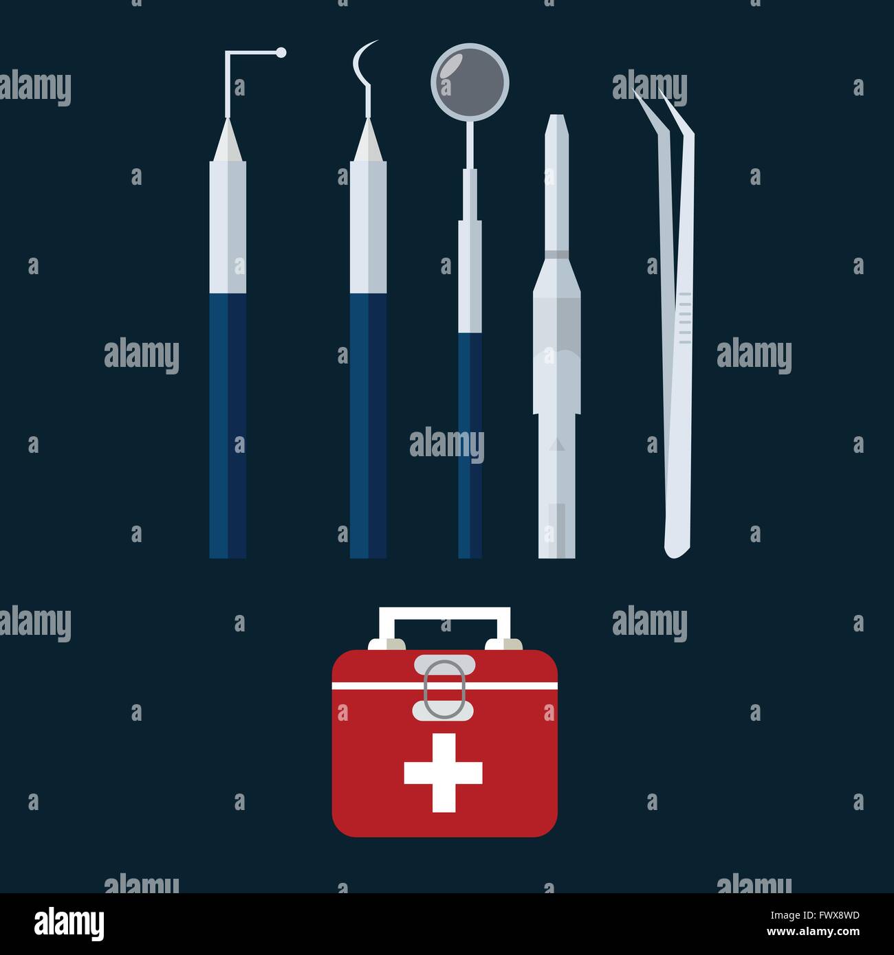 dental dentist tools object vector icon bag medical set equipment teeth ...