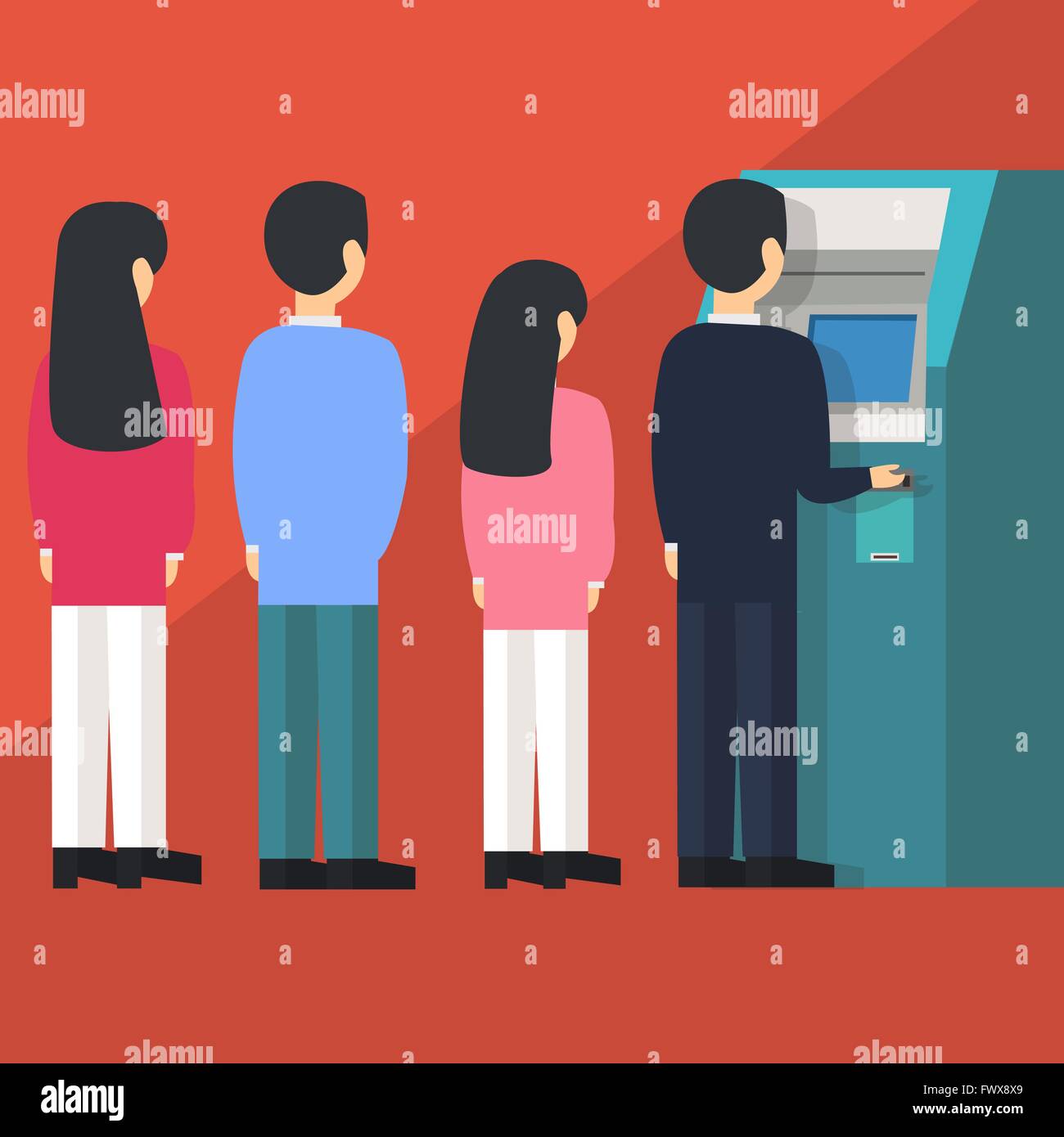 Waiting in line bank teller hi-res stock photography and images - Alamy